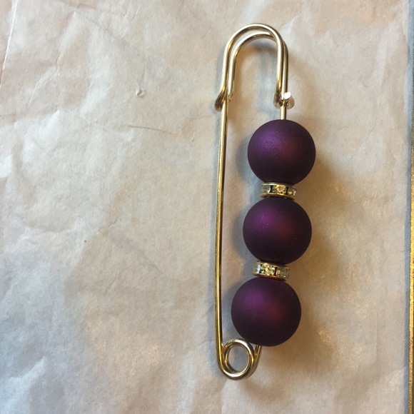 Jewelry | Purple Safety Pin Style Brooch 3 Available | Poshmark